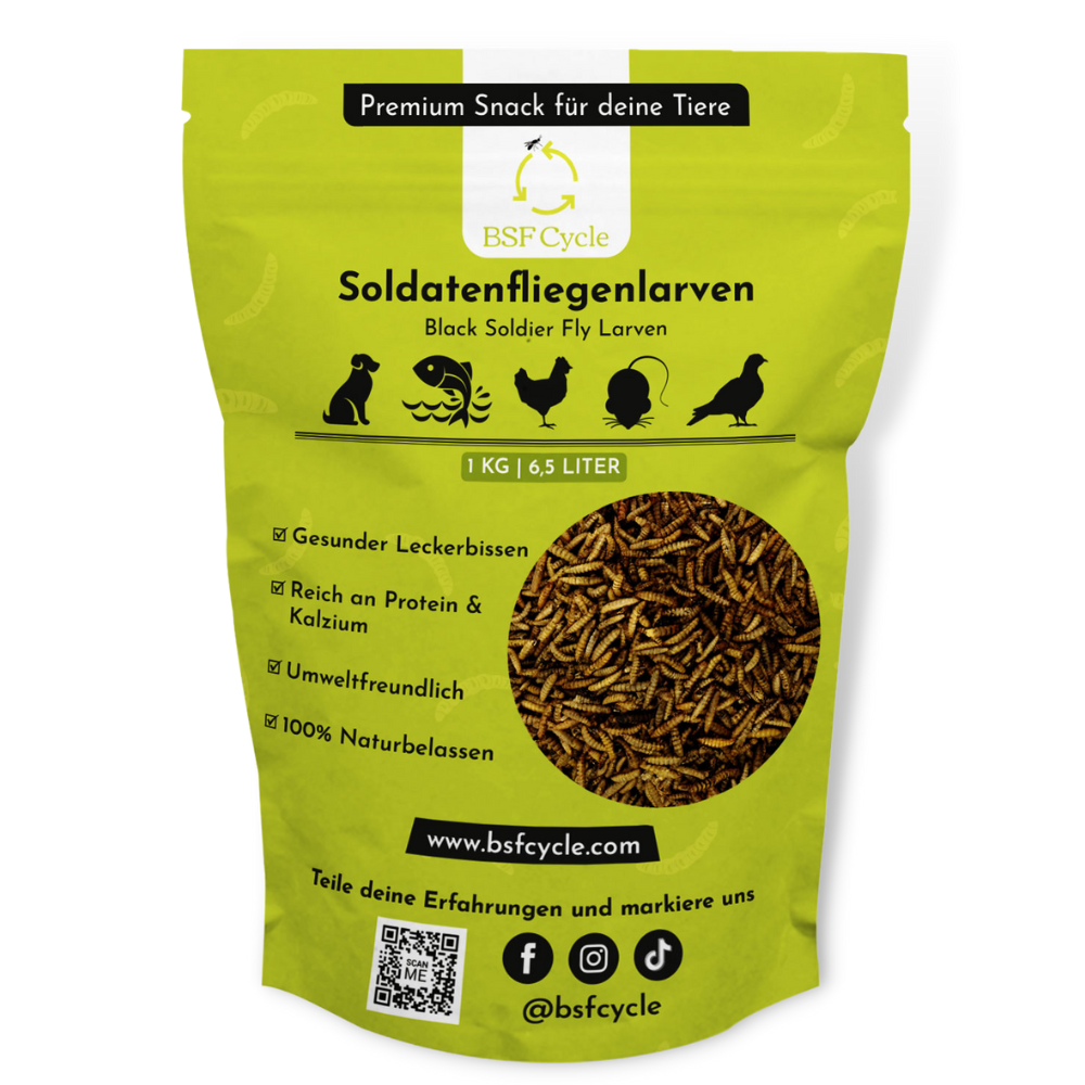 BSF Larven - getrocknete Soldatenfliegenlarven – BSF Cycle GmbH